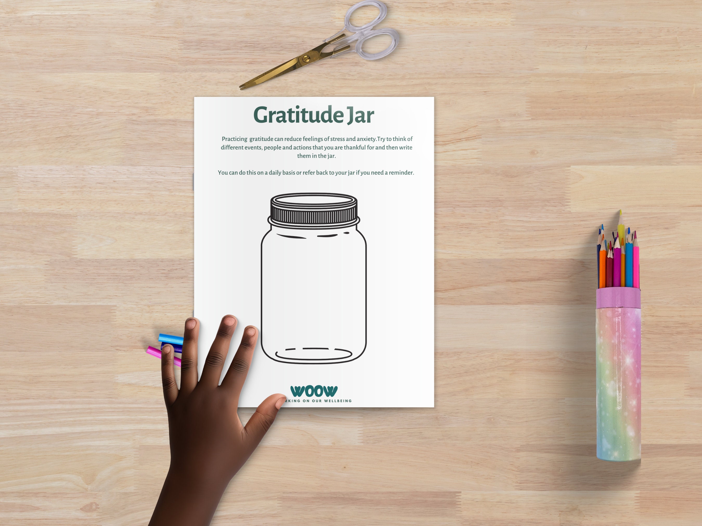 Gratitude Jar Worksheet, Reduce Stress Anxiety Printable Activity ...