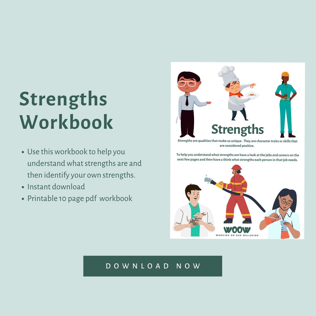 Strengths Printable Workbook / Mental Wellbeing Resource / Child ...