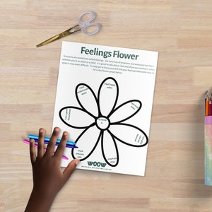 Feelings Flower Worksheet, Child Mental Health, Emotion Processing PDF ...