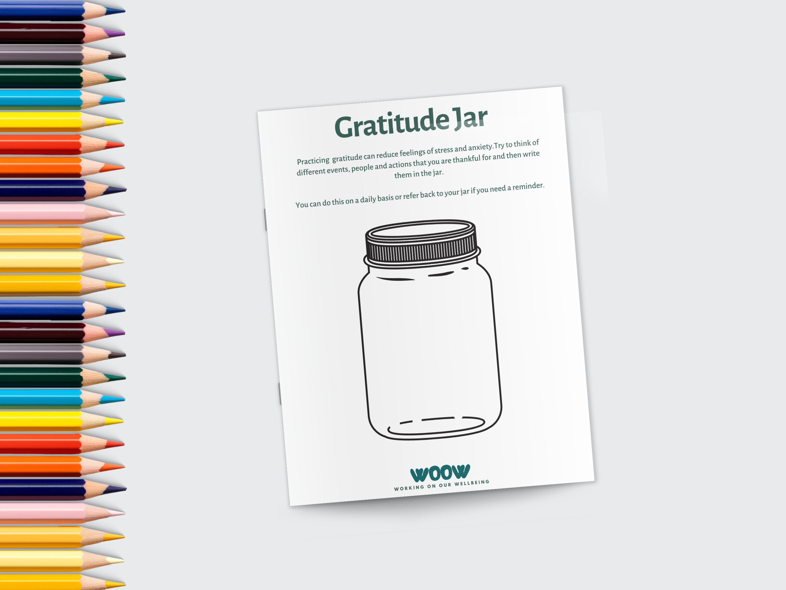Gratitude Jar Worksheet, Reduce Stress Anxiety Printable Activity ...