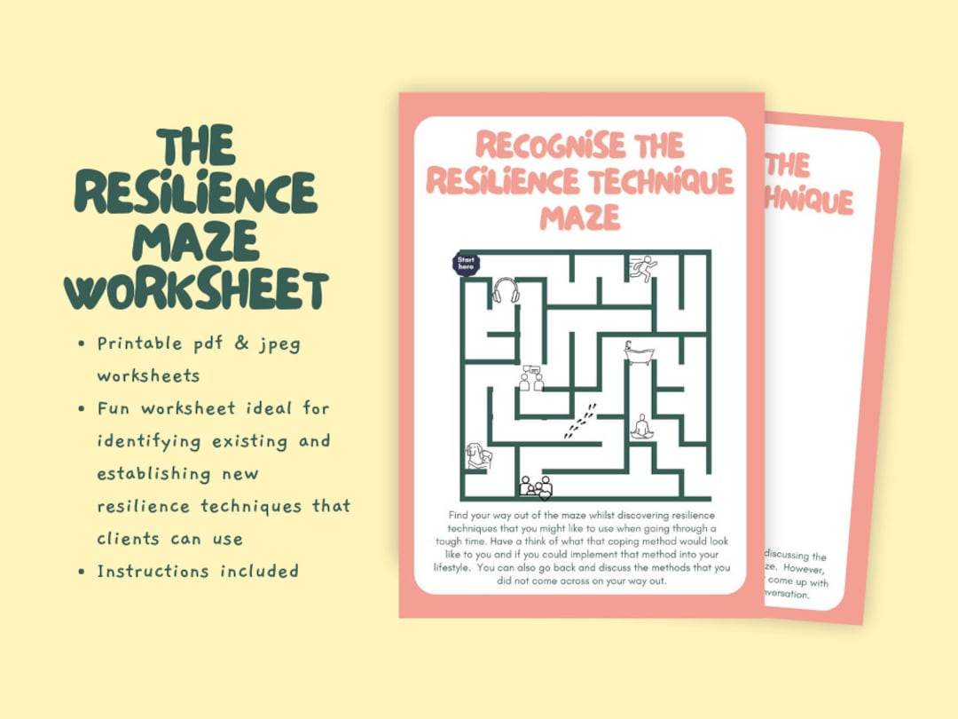 Establishing Resilience Techniques Maze, Coping Methods Worksheet ...