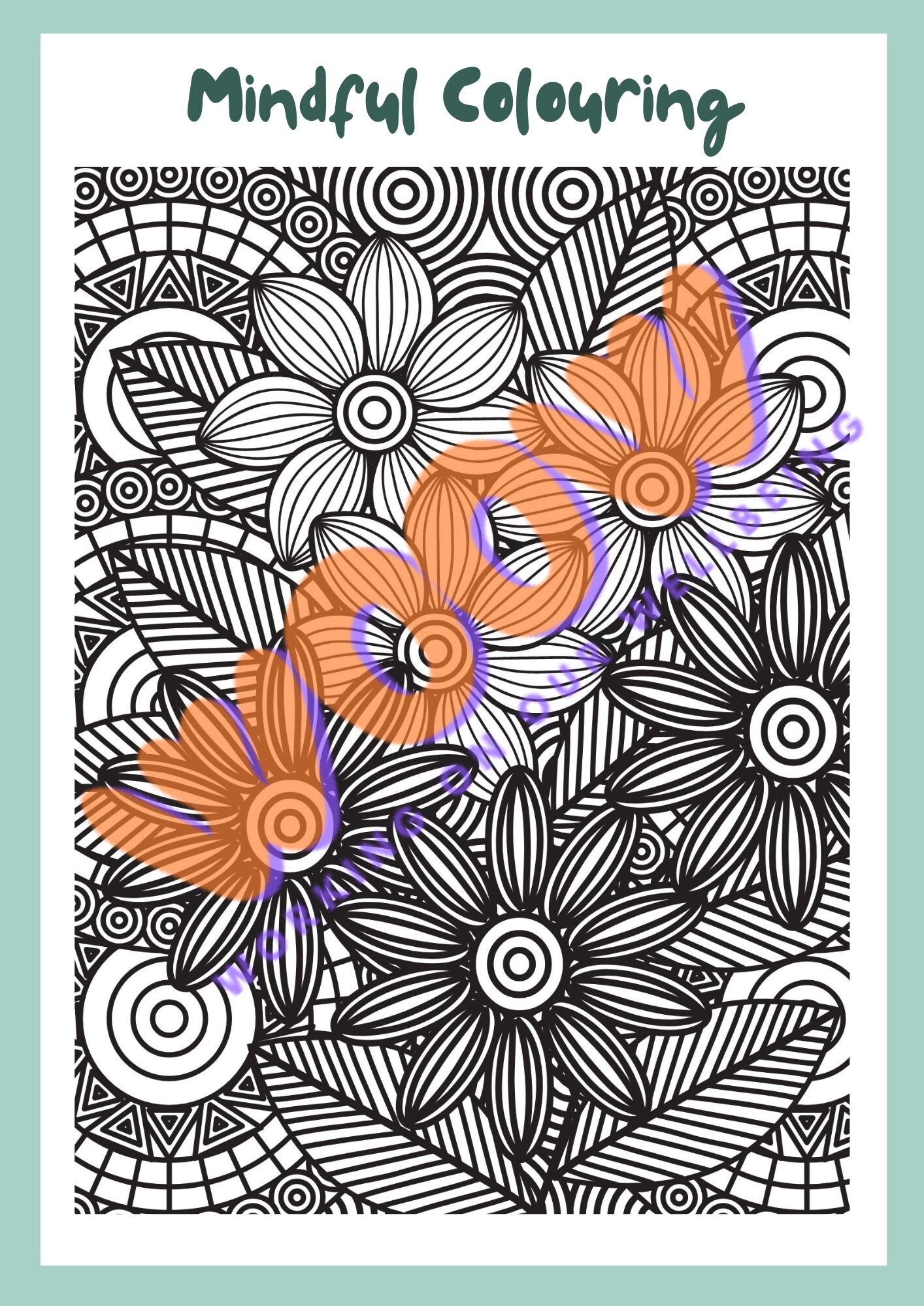 Floral Mindful Colouring Worksheets, Mindfulness Practice, Wellbeing ...