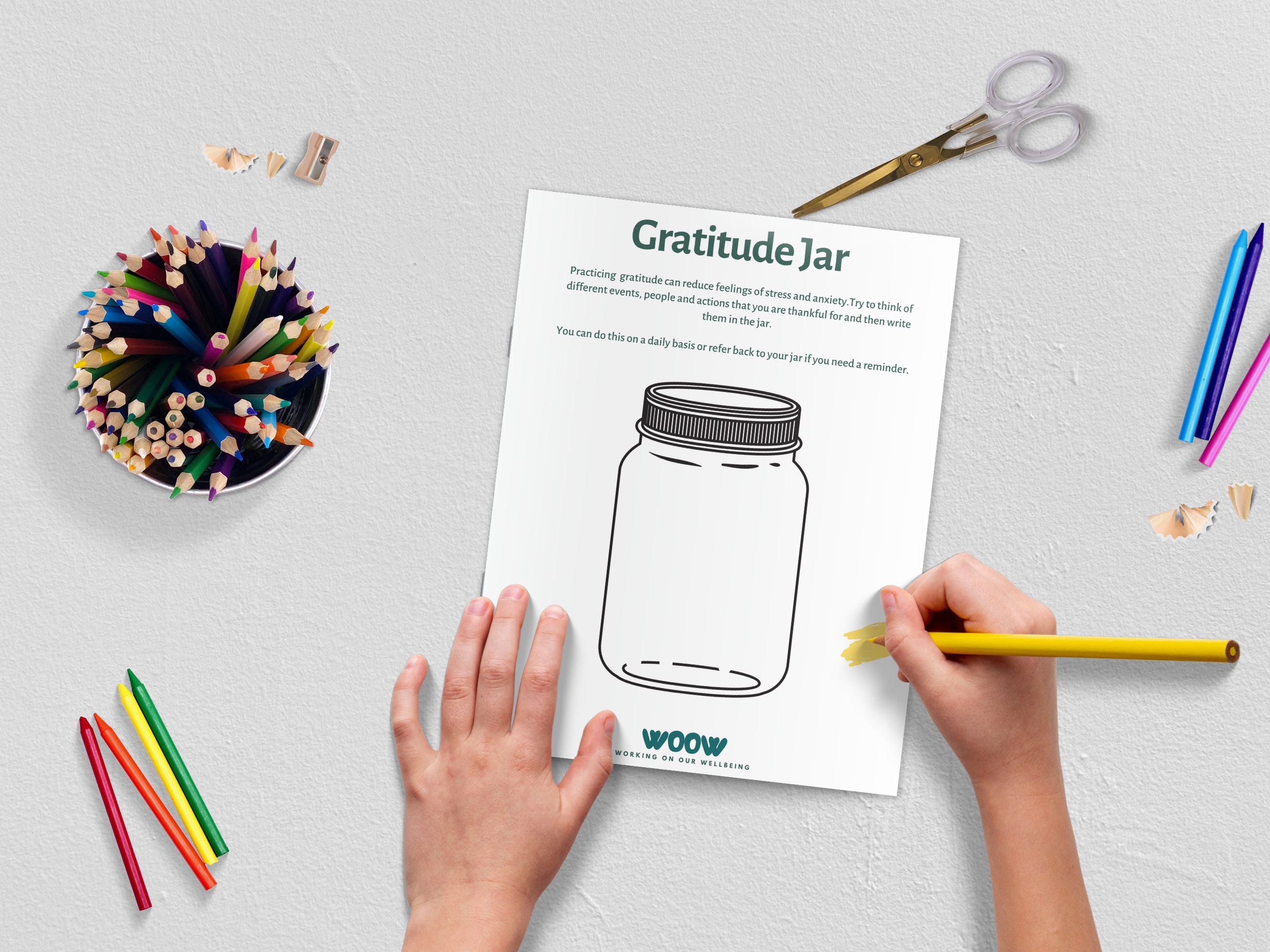Gratitude Jar Worksheet, Reduce Stress Anxiety Printable Activity ...