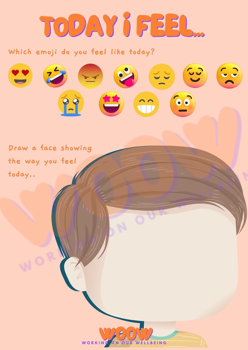 Today I Feel Printable / Emotion Check in Worksheet / Mental Health ...
