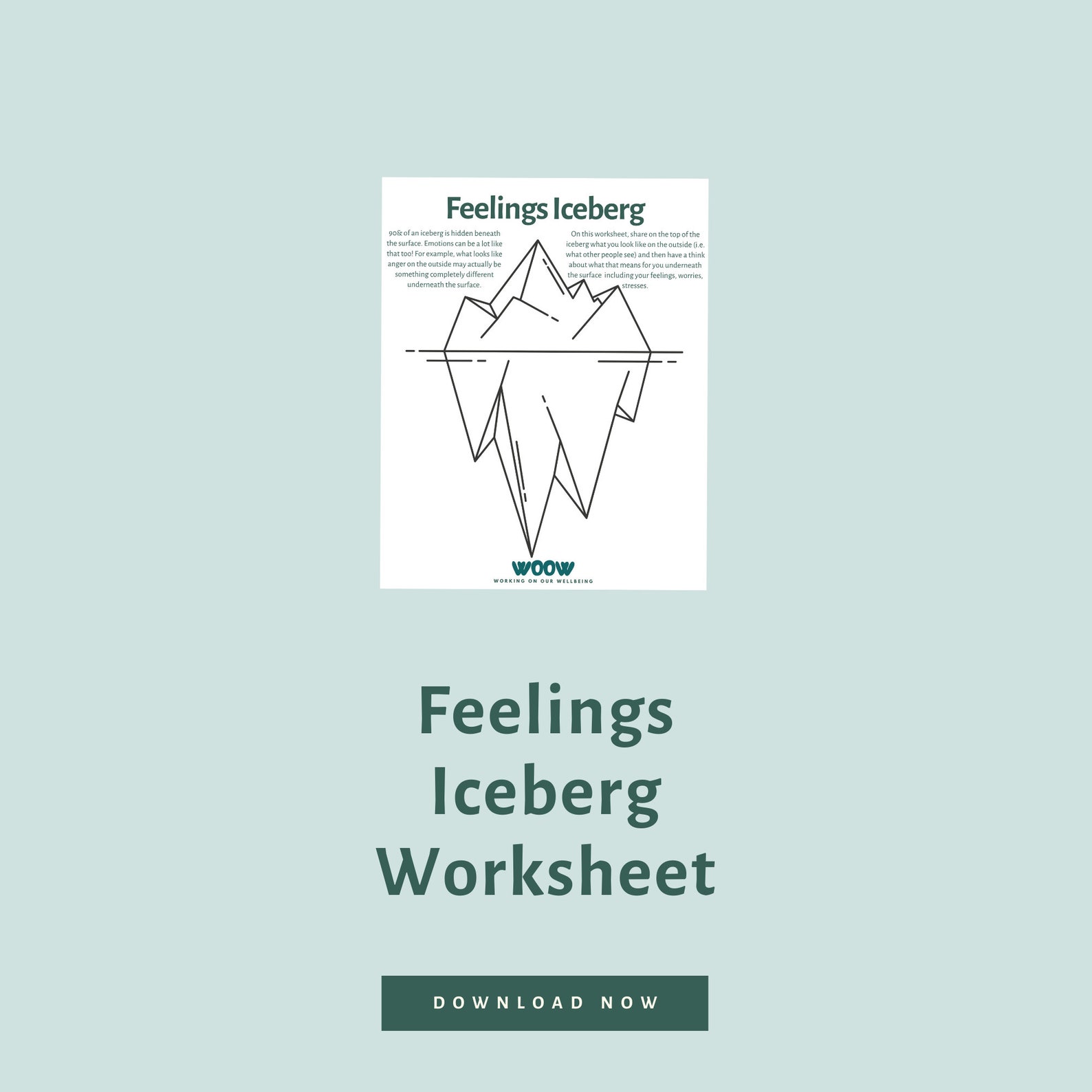 Feelings Iceberg Worksheet, Ease Stress and Worries by Using This PDF ...