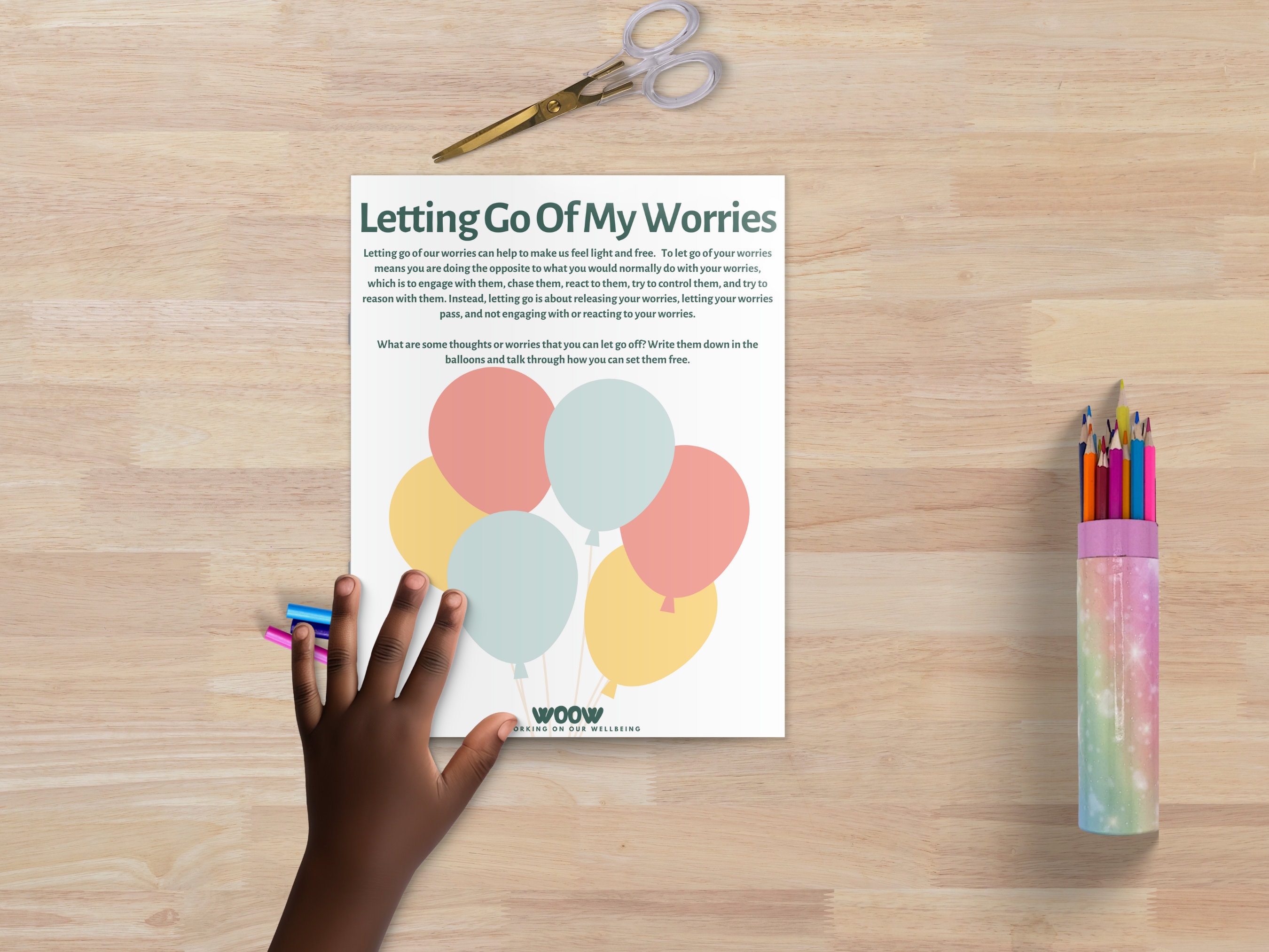 Letting Go of My Worries Printable Worksheet, Emotion Processing PDF ...