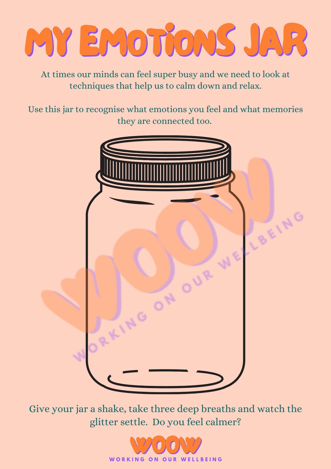 My Emotions Jar Mental Health Wellbeing Resilience Technique - Etsy