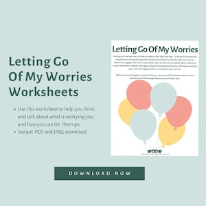 Letting Go of My Worries Printable Worksheet, Emotion Processing PDF ...