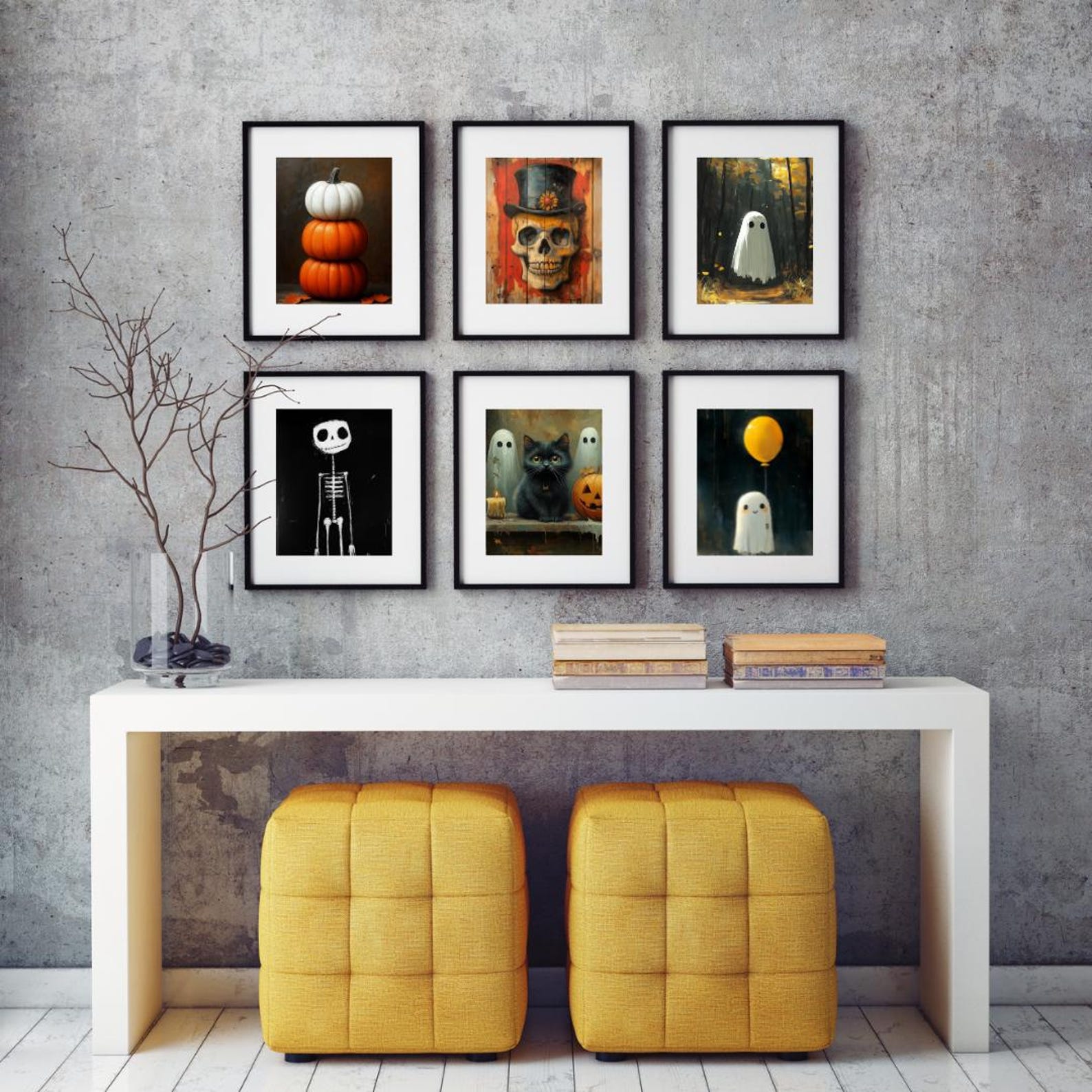 Halloween Gallery Wall Set Halloween Art Prints Halloween Decoration ...