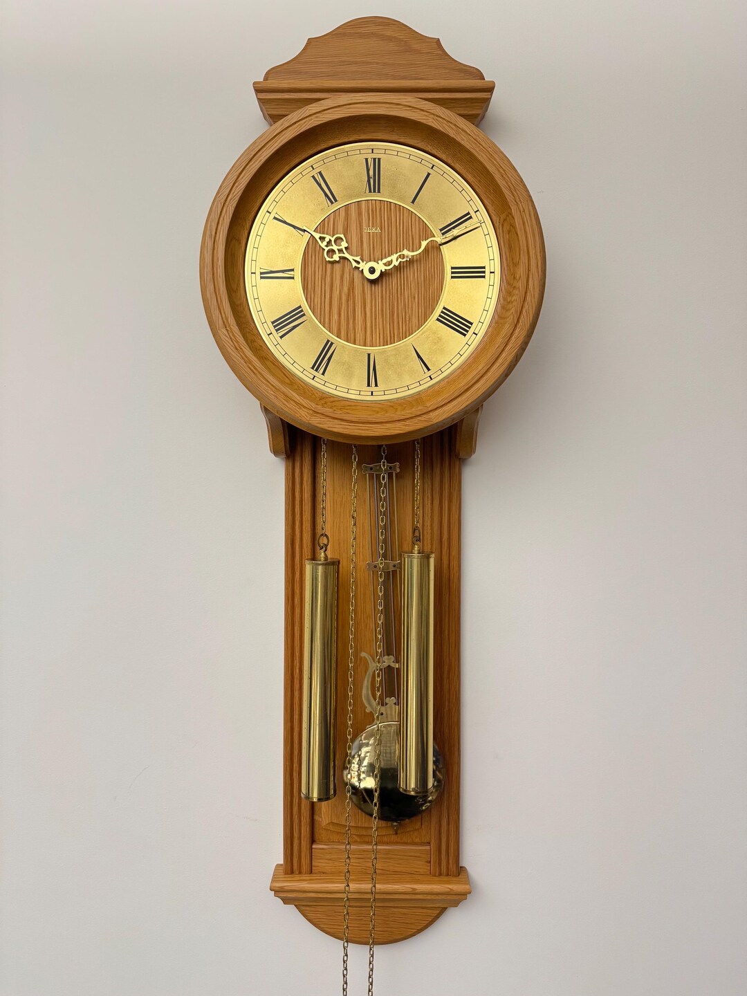 A Blank Oak Bim Bam Wall Clock From the 1970s by the Dutch Brand Jeka ...