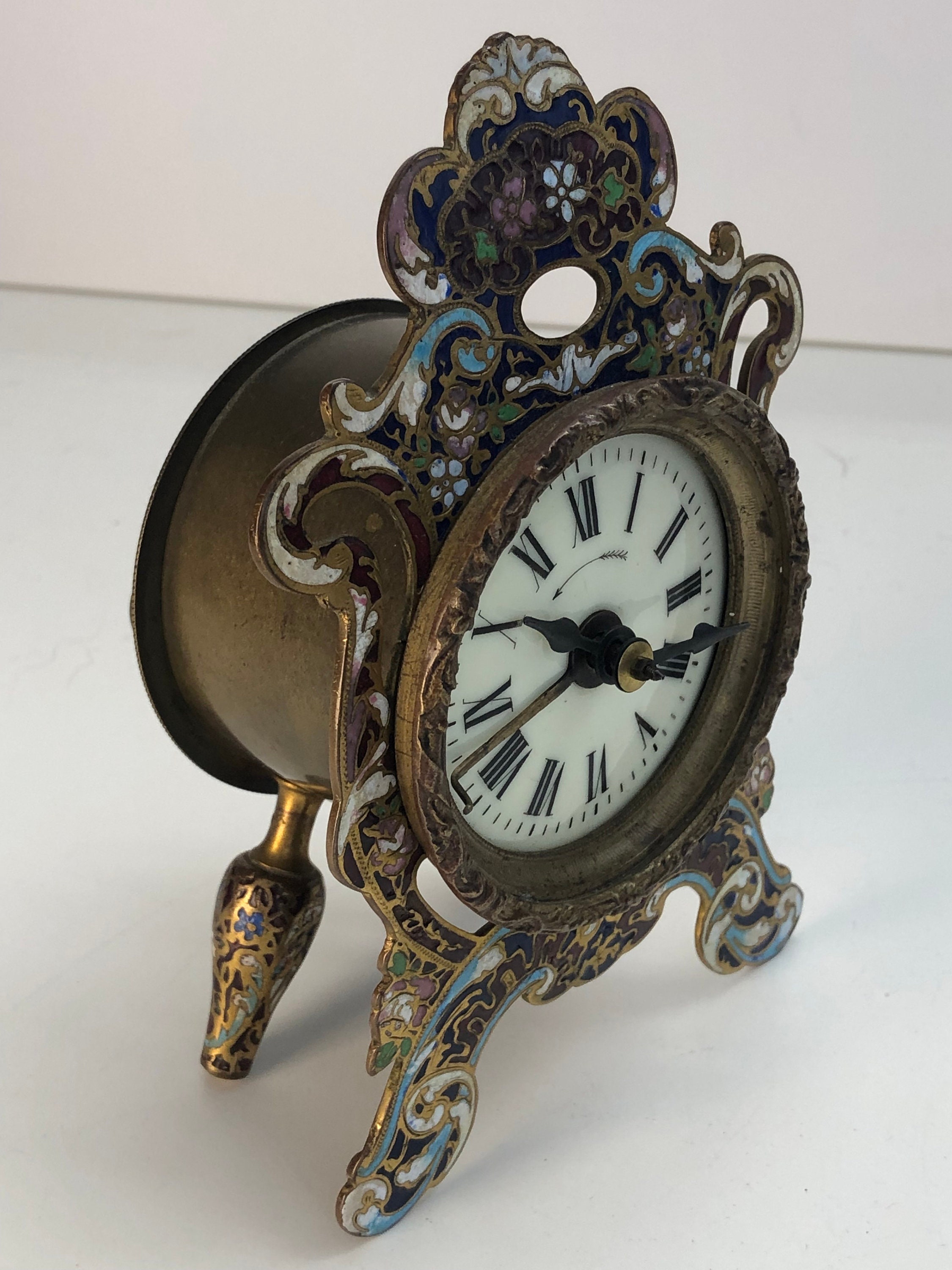 Very Special Antique French Alarm Clock Pendulum Clock With Unique ...