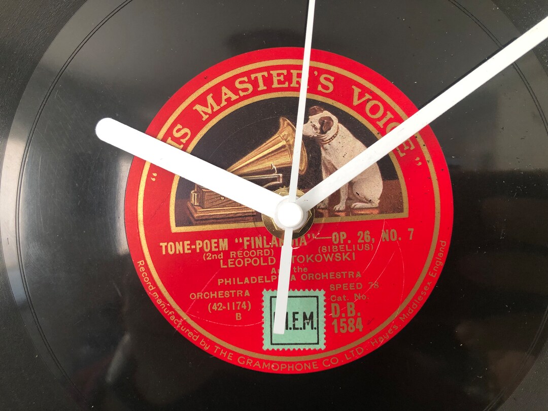 Wall Clock Made From a Shellac 78 Rpm Record. His Master's Voice. - Etsy