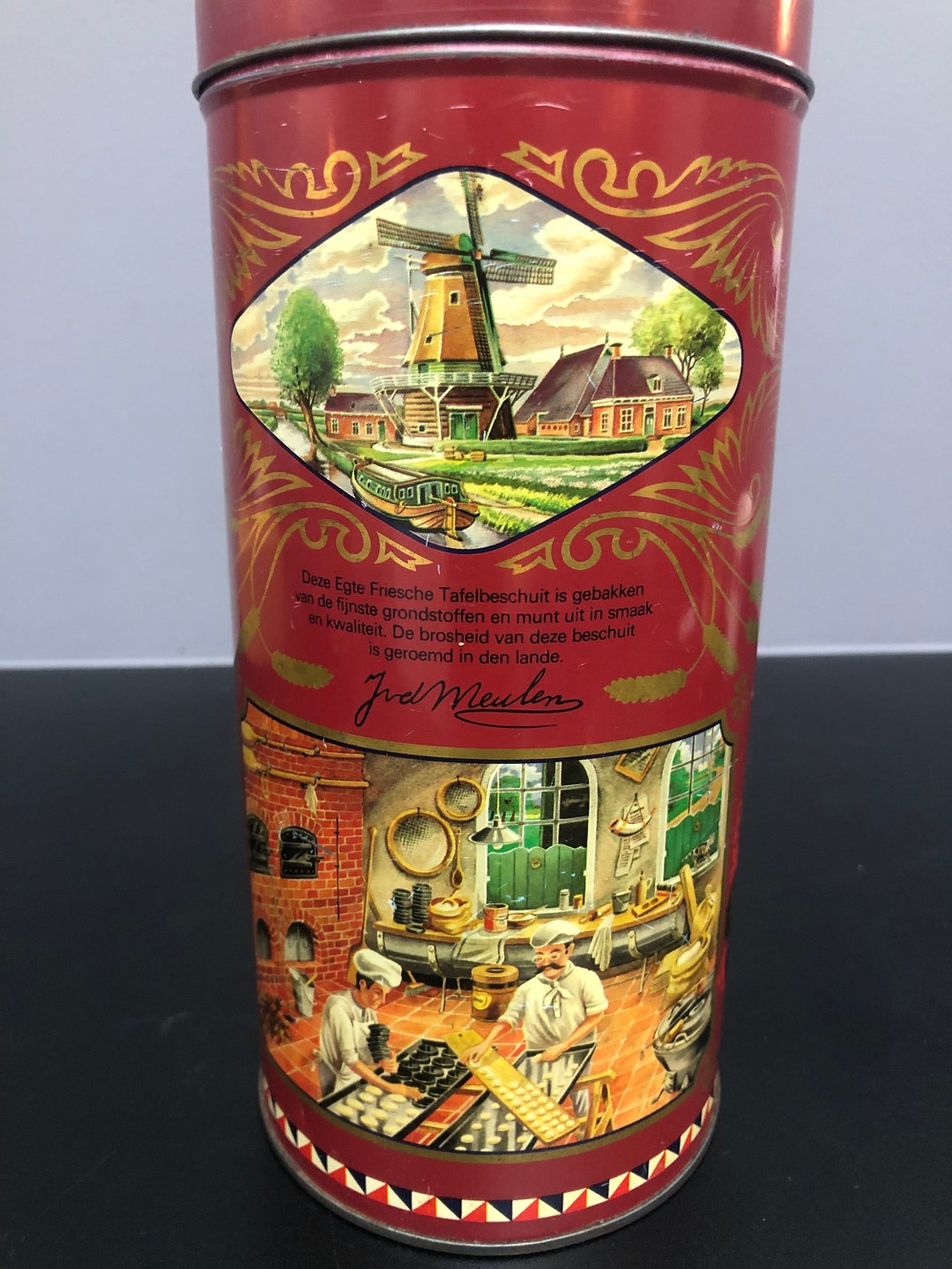 Vintage Anniversary Tin 75 Years of Van Der Meulen Rusk, Rusk Tin. J ...