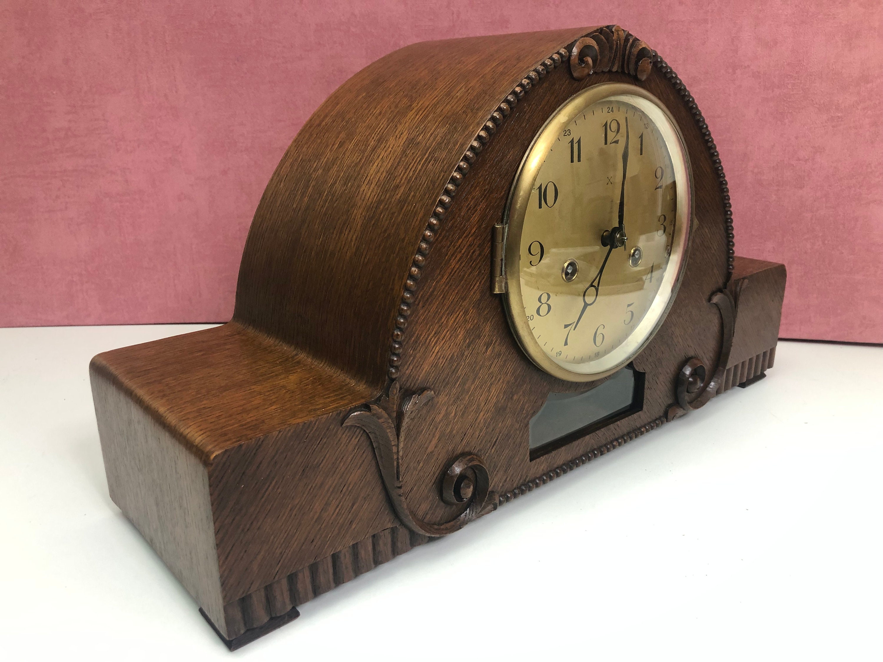 Art Deco Mantle Clock by HAC, Hamburg American Clock Company. A ...
