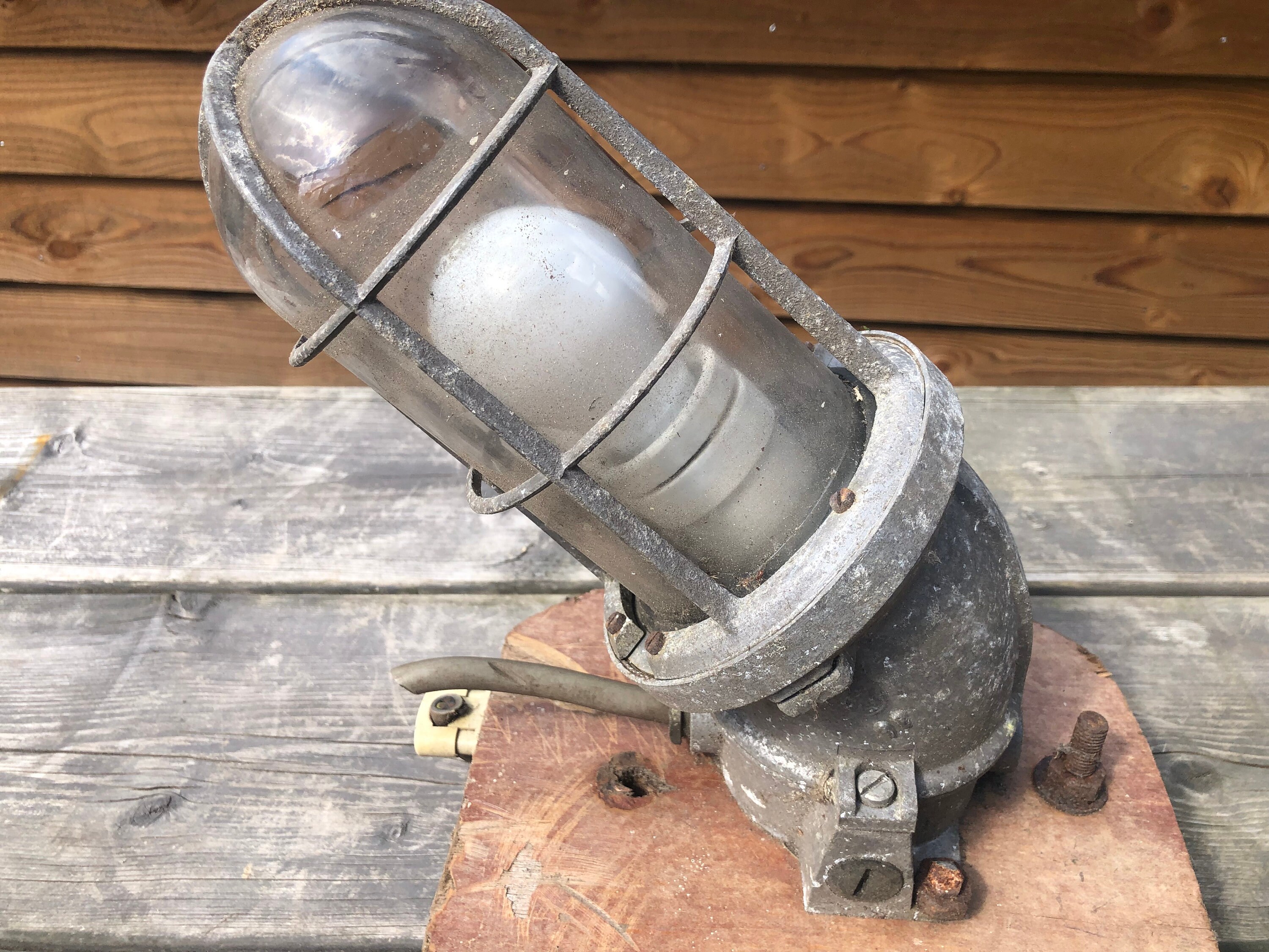 Vintage Industrial Cage Lamp / Engine Room Lamp / Ship Lamp by - Etsy