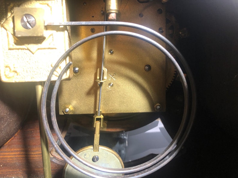 Oak Table Clock With Crossed Arrows Mark of Hamburg American Clock ...