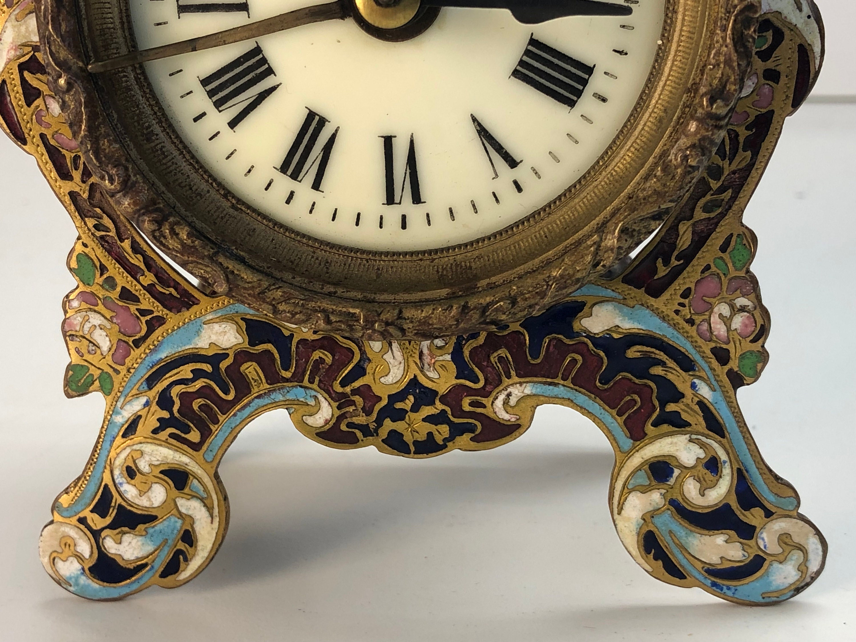 Very Special Antique French Alarm Clock Pendulum Clock With Unique ...