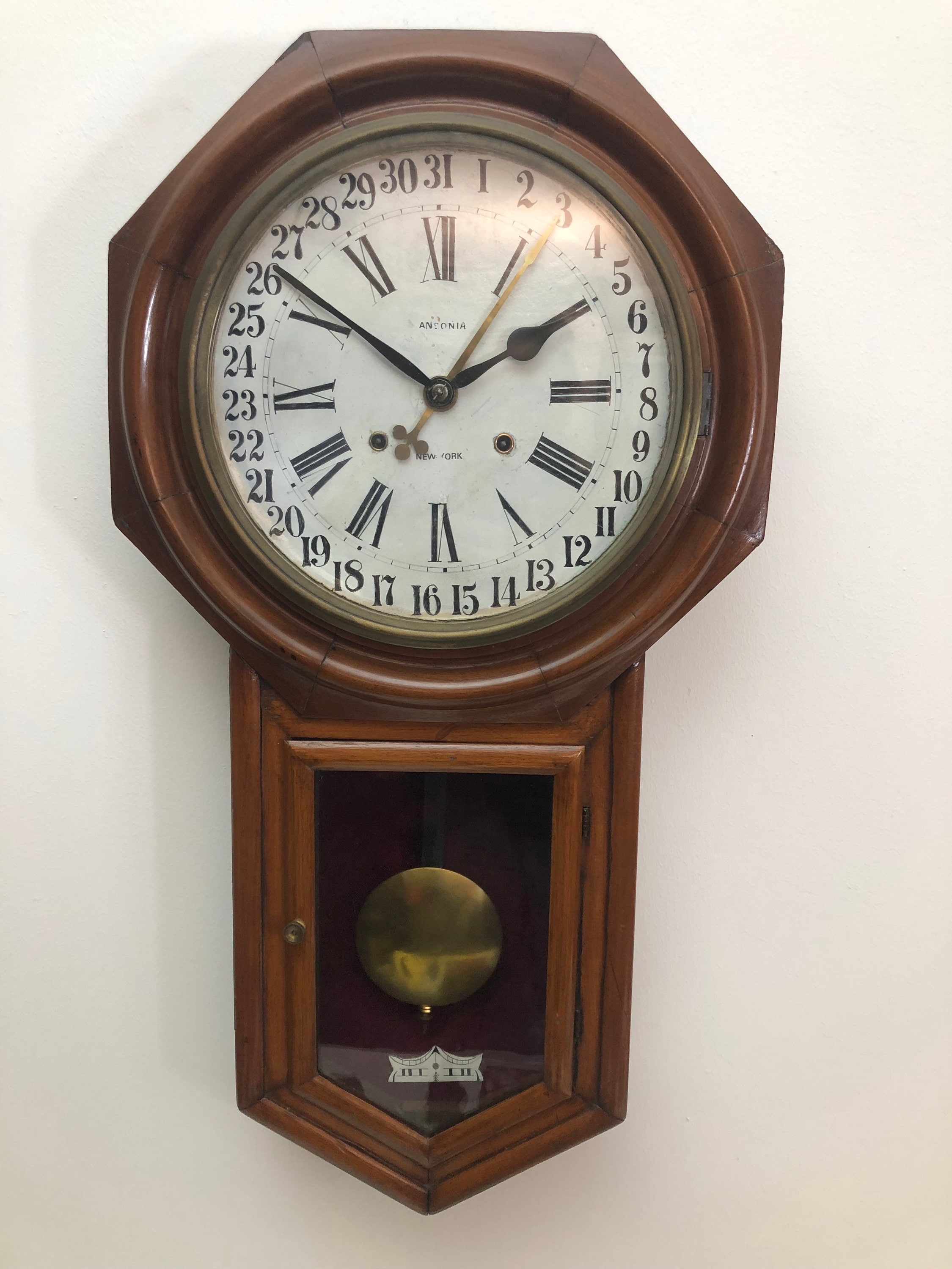 Antique ANSONIA CALENDAR CLOCK. - Etsy