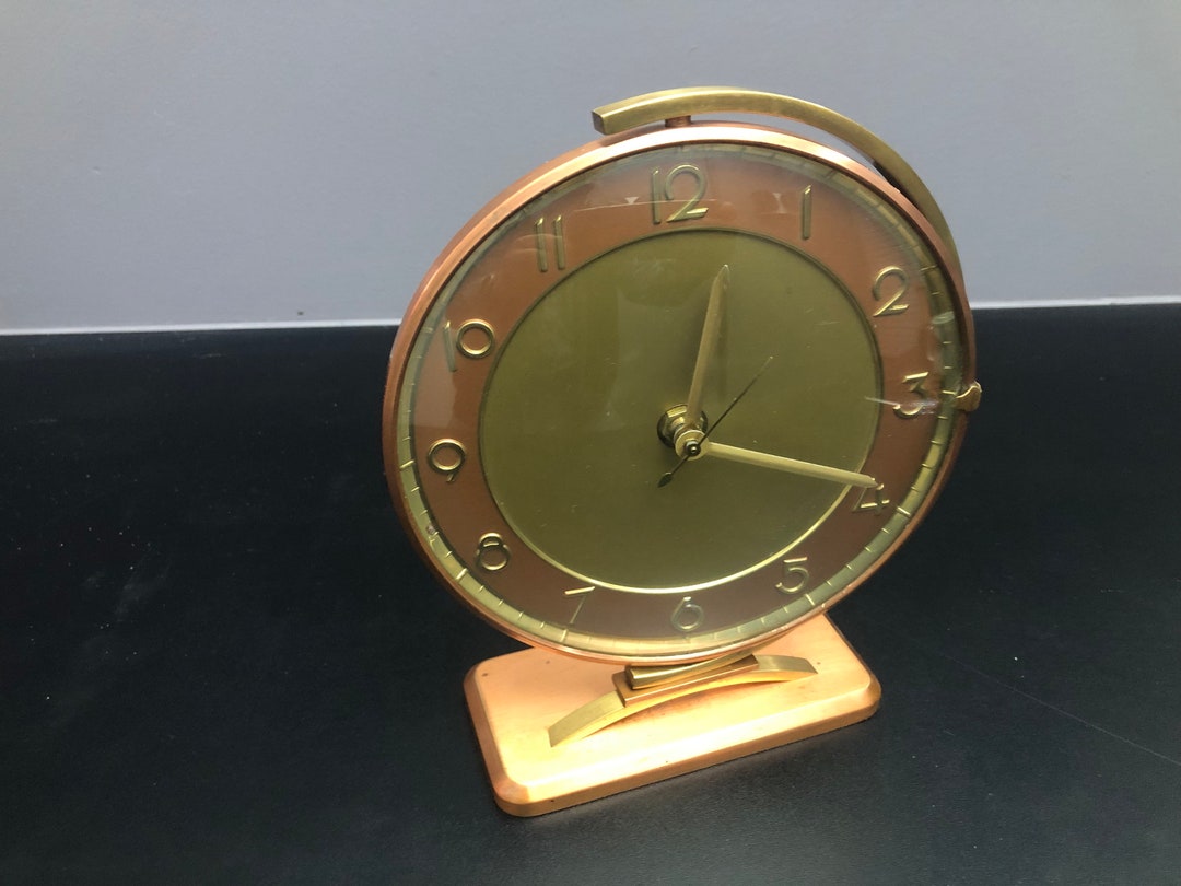 Rotatable Art Deco Desk Clock, Zentra Table Clock With Seconds Hand. - Etsy
