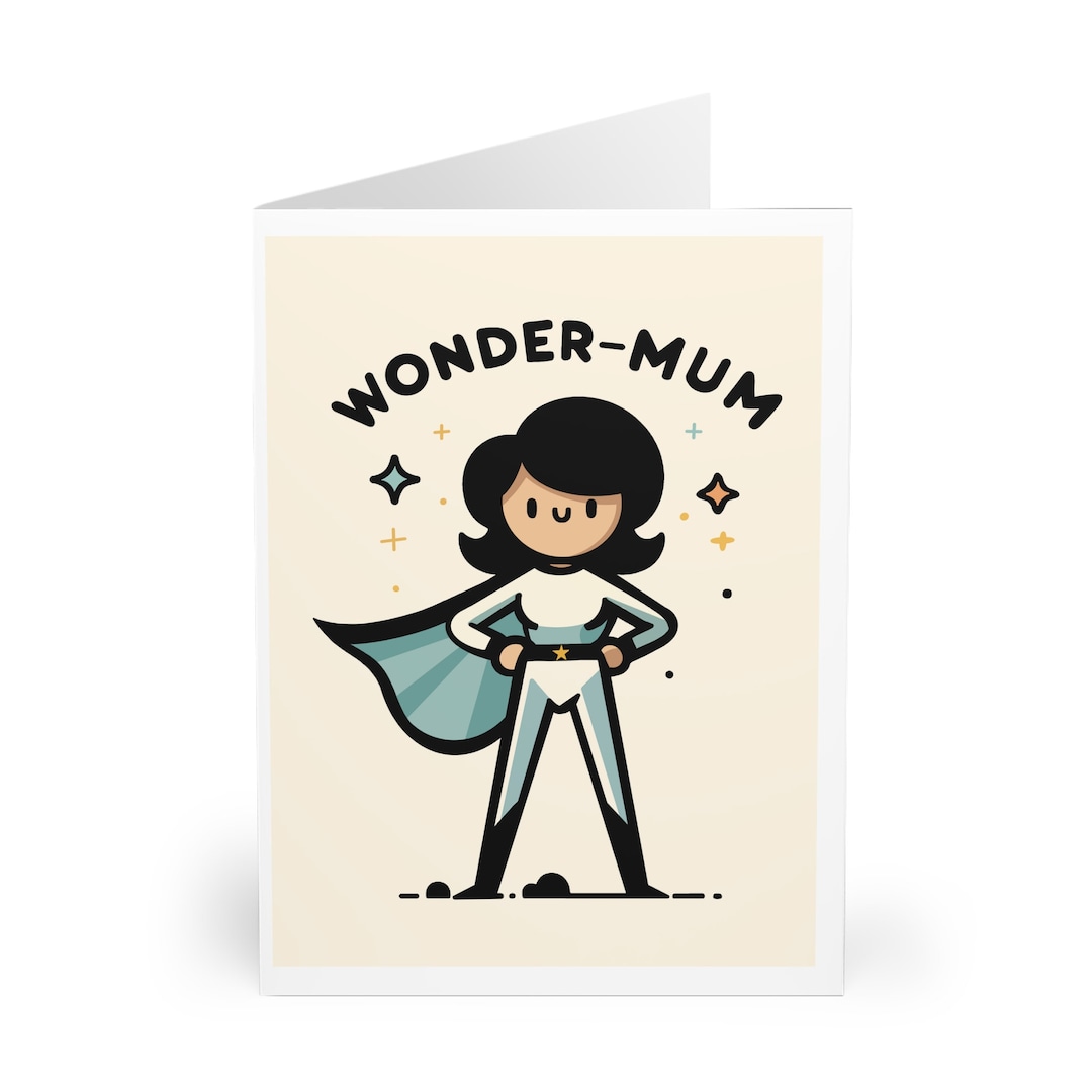 Wonder-mum/ Mom Card • Funny Superhero Mum Birthday or Mother’s Day ...