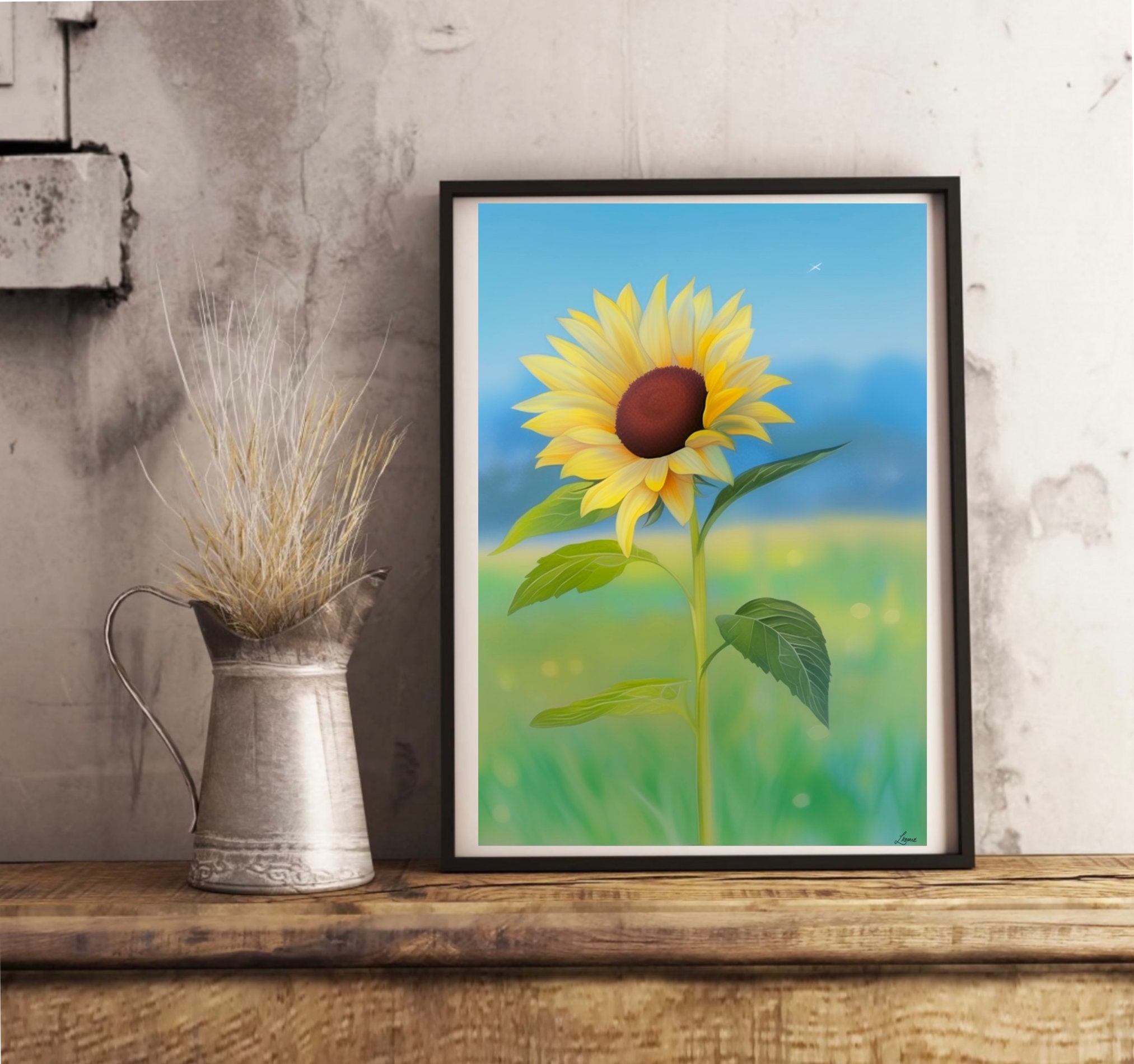 Sunflower Artwork Print A4 A3 A5 Sizes High Glossy/matte Finish ...