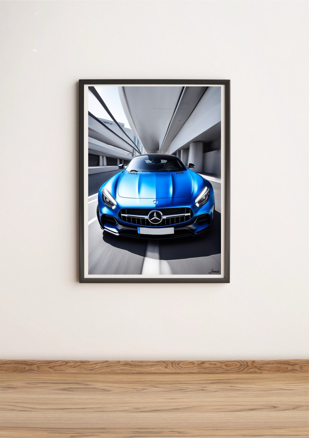 Luxury Sport Car Wall Art | Silver Supercar Print A5 A4 A3 | Automotive ...
