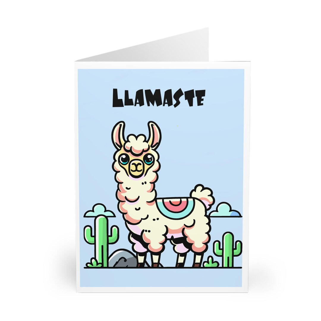 Llamaste Card | Cute Pastel Llama Greeting Card | Mindfulness ...