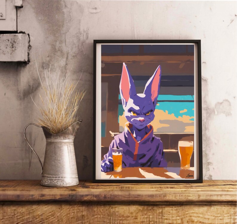 Beerus Dragon Ball Print A4 & A5 Sizes High Glossy/matte - Etsy