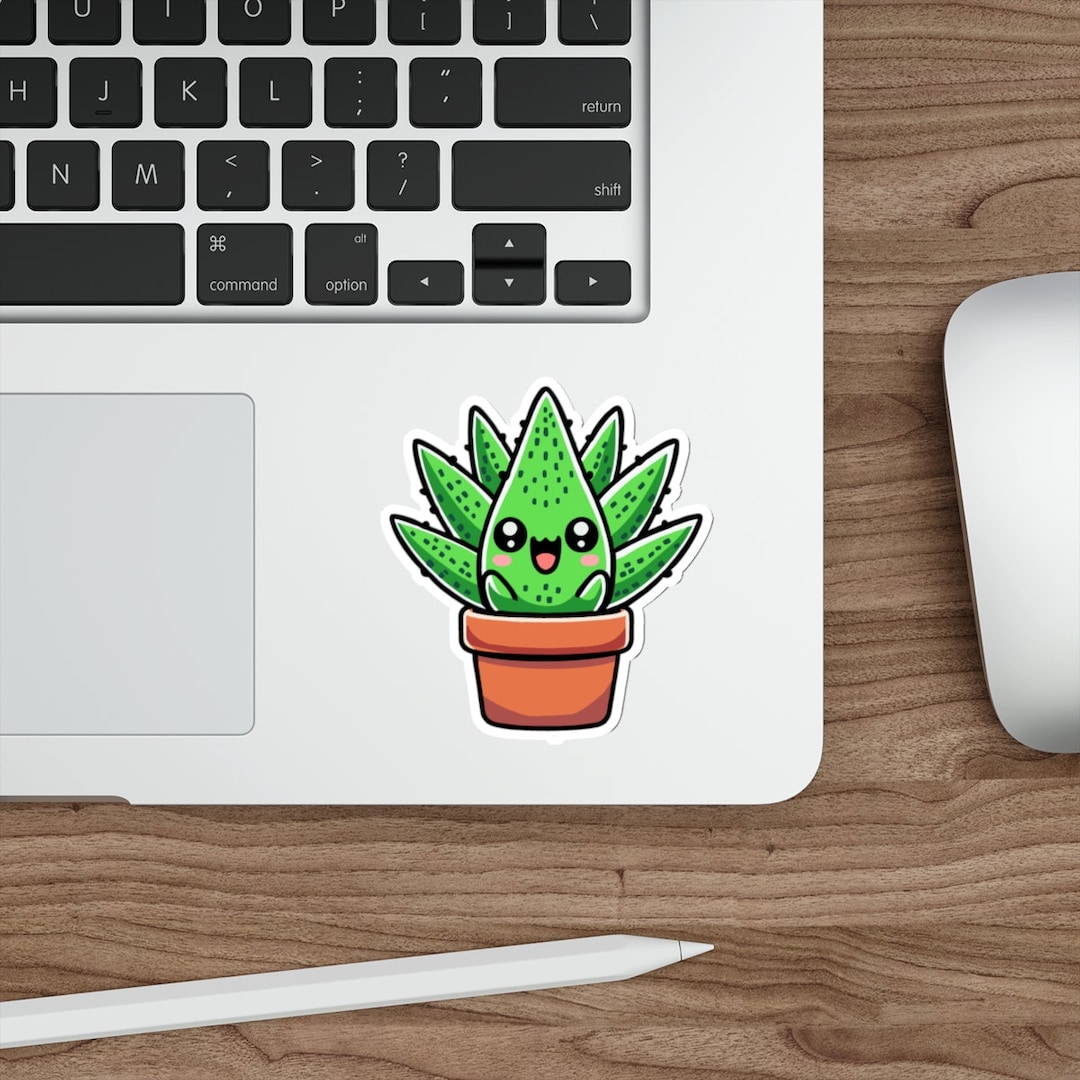 WATERPROOF STICKER Cute Aloe Vera Plant Sticker Perfect for ...