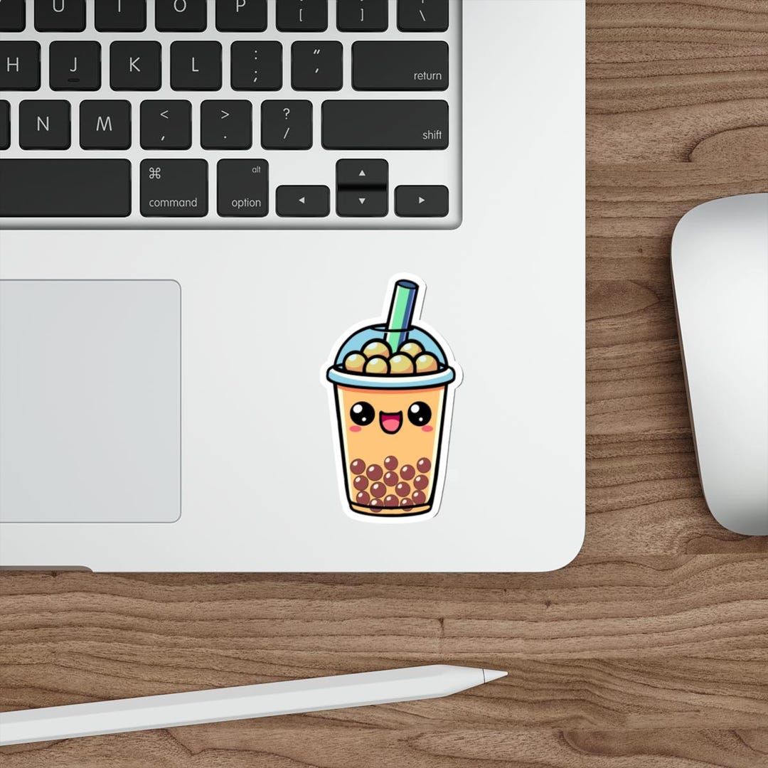 Cute Bubble Tea Sticker – Kawaii Boba Vinyl Decal | Waterproof Sticker ...