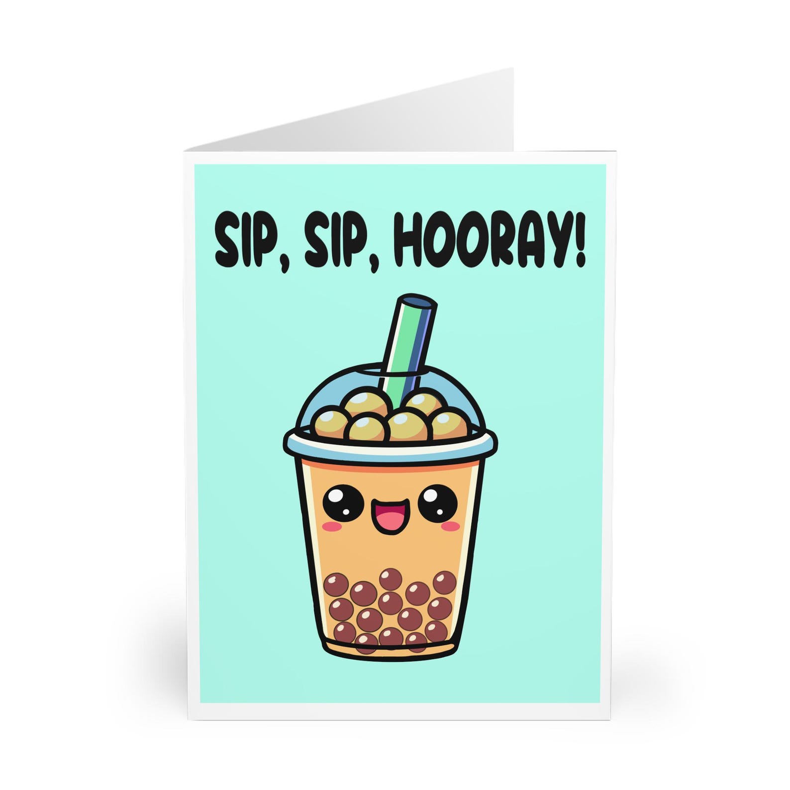 Sip Sip Hooray Bubble Tea Birthday Celebration Card for Him for Her ...