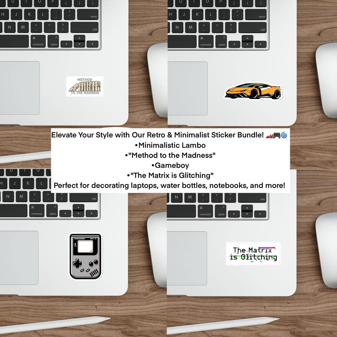 Minimalistic Retro Sticker Bundle Fun and Fresh Vinyl Stickers ...
