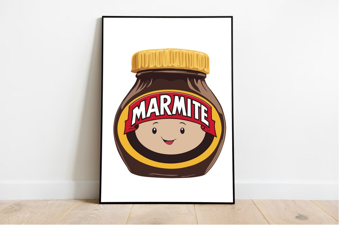 Cute Marmite Art Print | Funny Cartoon Wall Decor for Kitchen, Gifts or ...