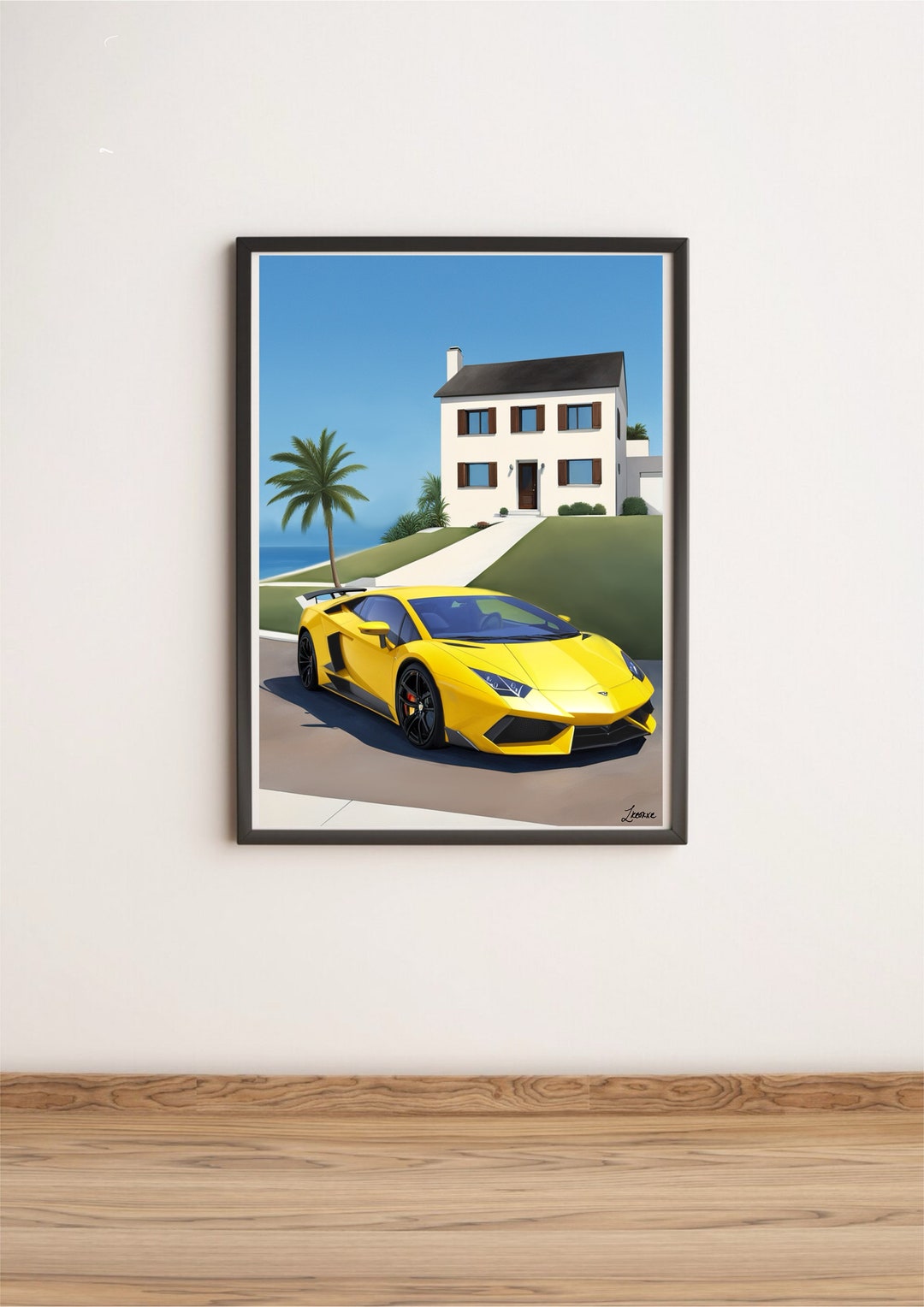 Luxury Car Wall Art Print | Seaside Auto Poster A3 A4 A5 | Supercar ...