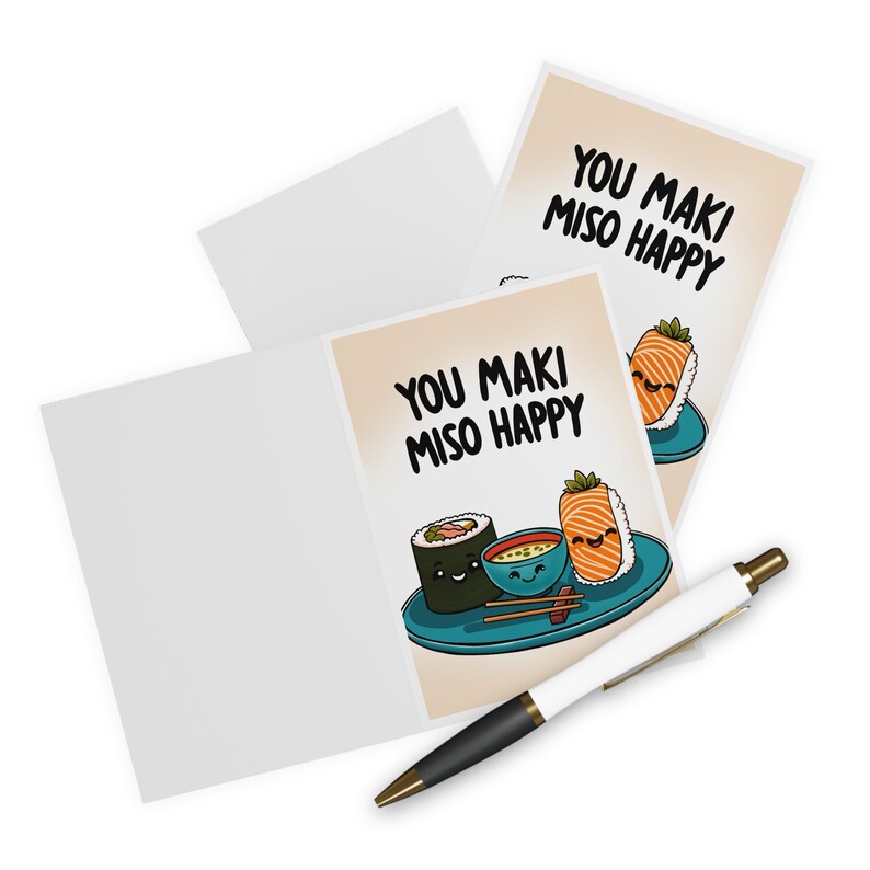 You Maki Miso Happy Card • Funny Cute Love Card • Sushi Pun Valentine’s Card • Anniversary or ...