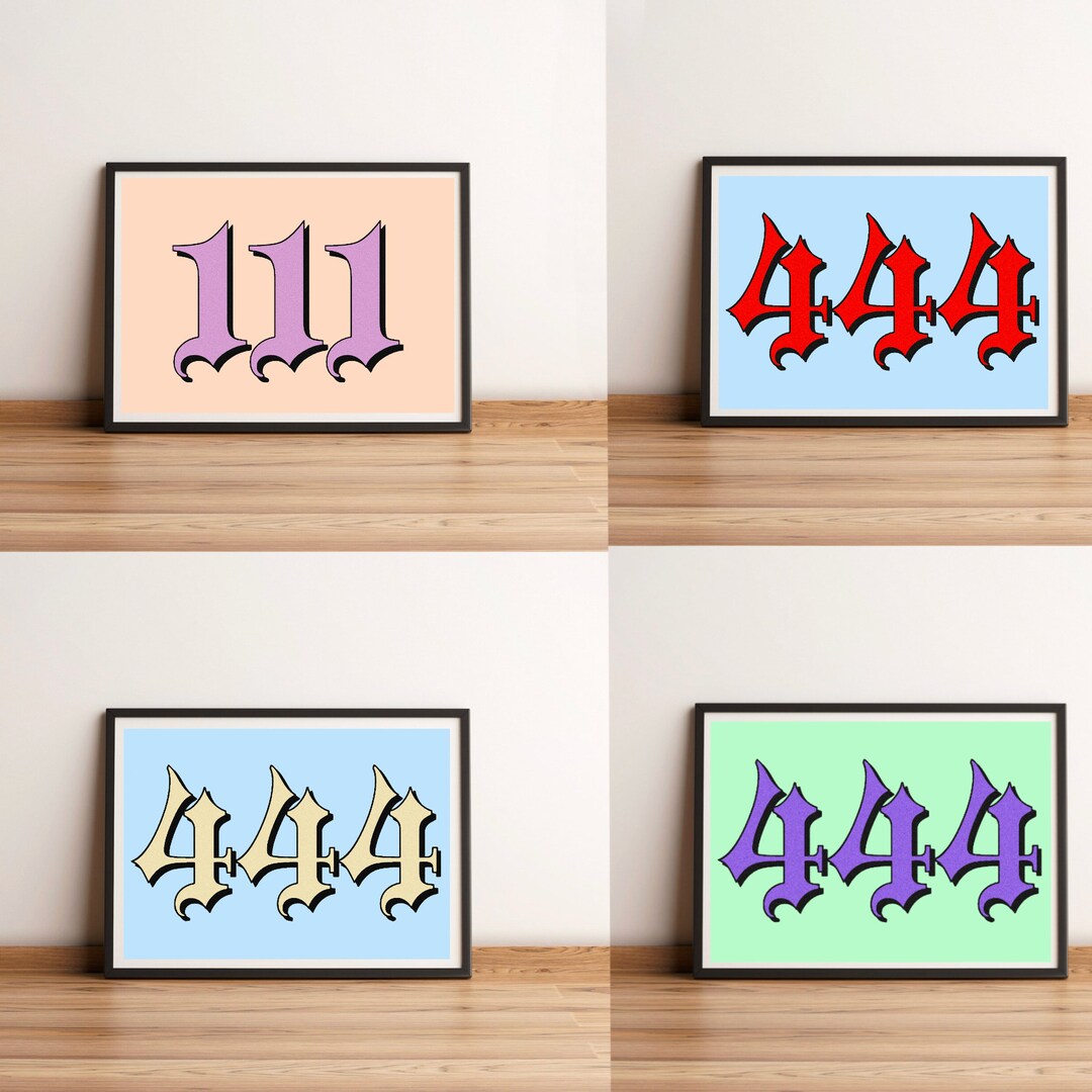 Customisable "angel Numbers" Print | Vibe Artwork | A4 A3 A5 Sizes ...