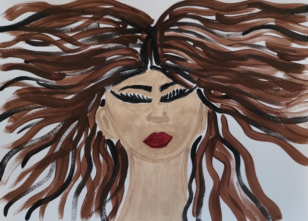 Original Painting (acrylic): "the Power of Sleep". A Lady Sleeping, She ...