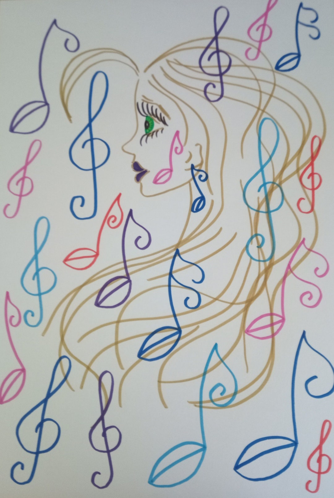 Drawing: Happy Music - Happy People. - Etsy