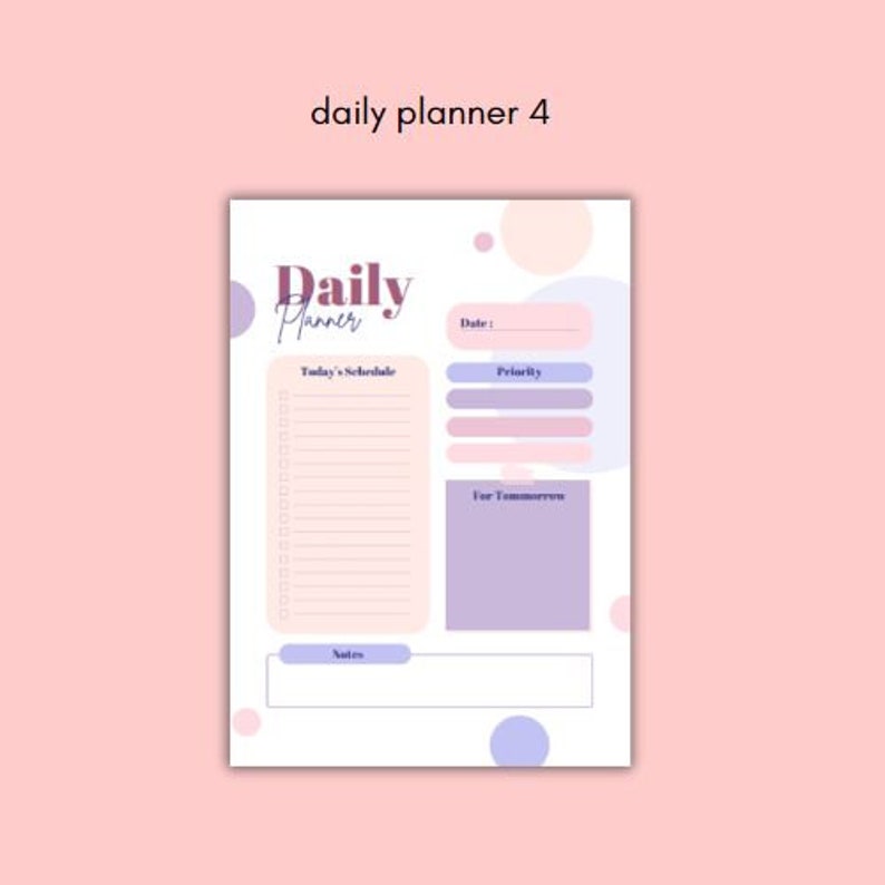Printable Daily Planner, Printable Daily Planner Sheet, PDF Printable ...