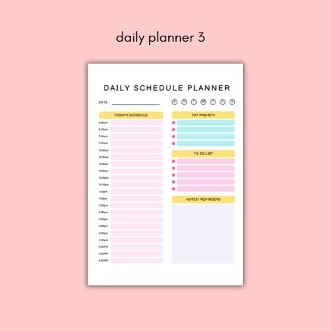 Printable Daily Planner, Printable Daily Planner Sheet, PDF Printable ...