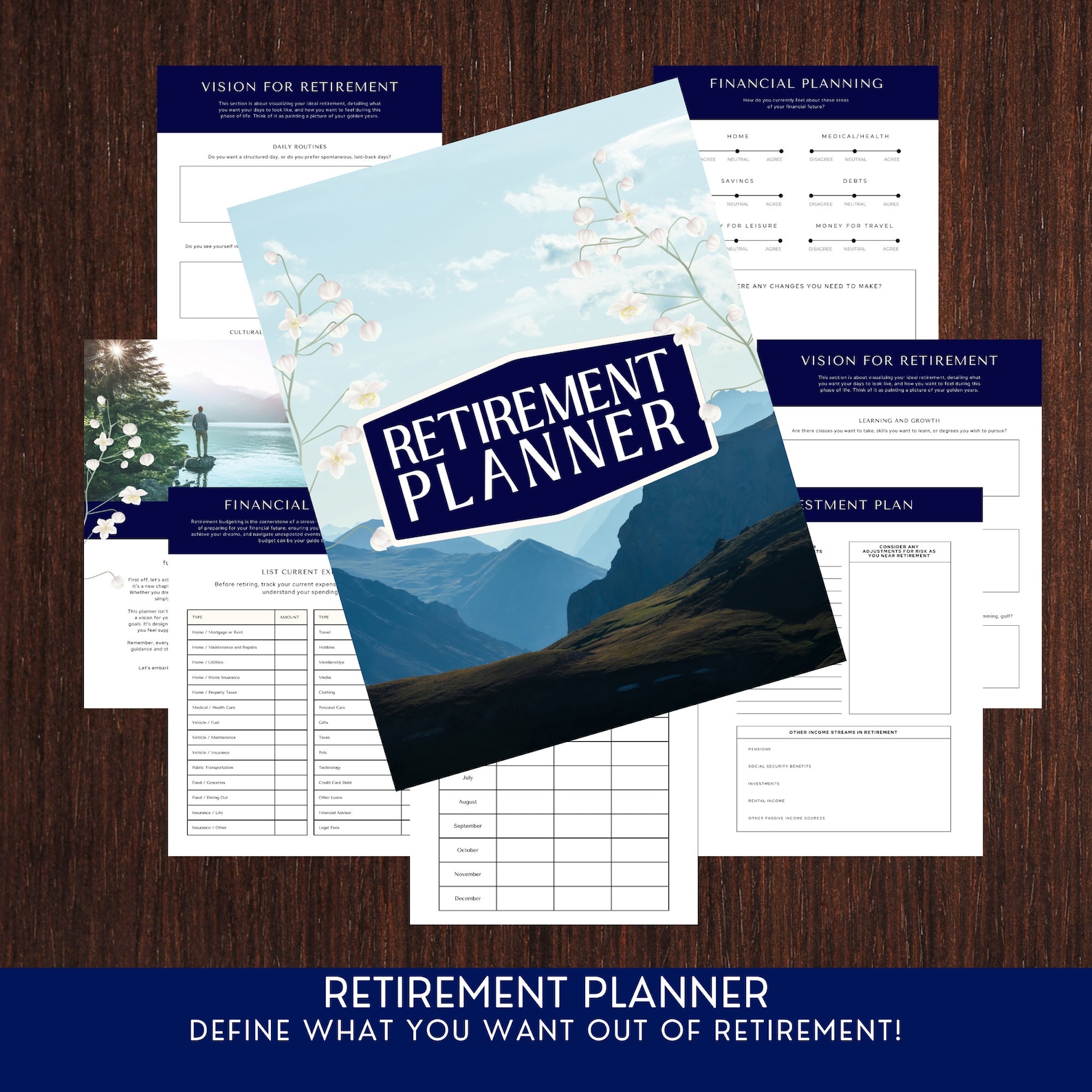 Retirement Planner Printable Define Retirement Vision Prompts ...