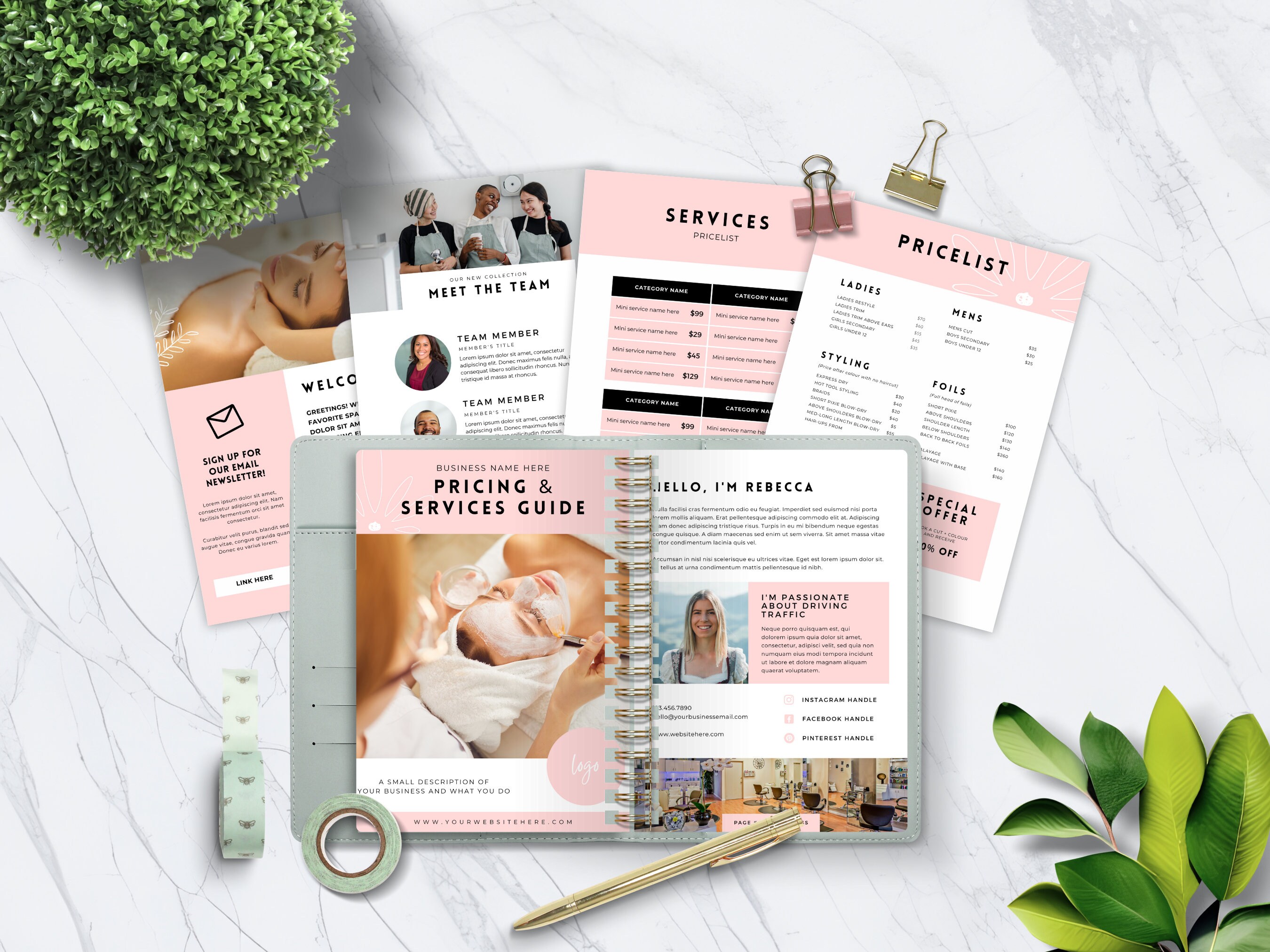 Day Spa Pricing Services Editable Guide, Canva Beauty Spa Price List ...