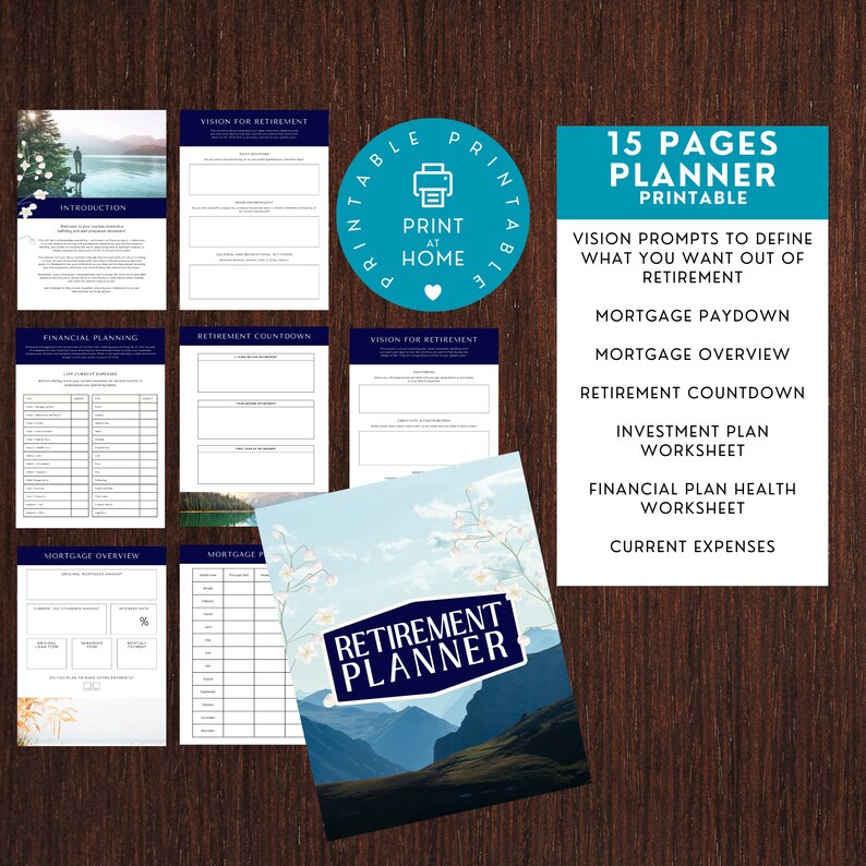 Retirement Planner Printable Define Retirement Vision Prompts ...