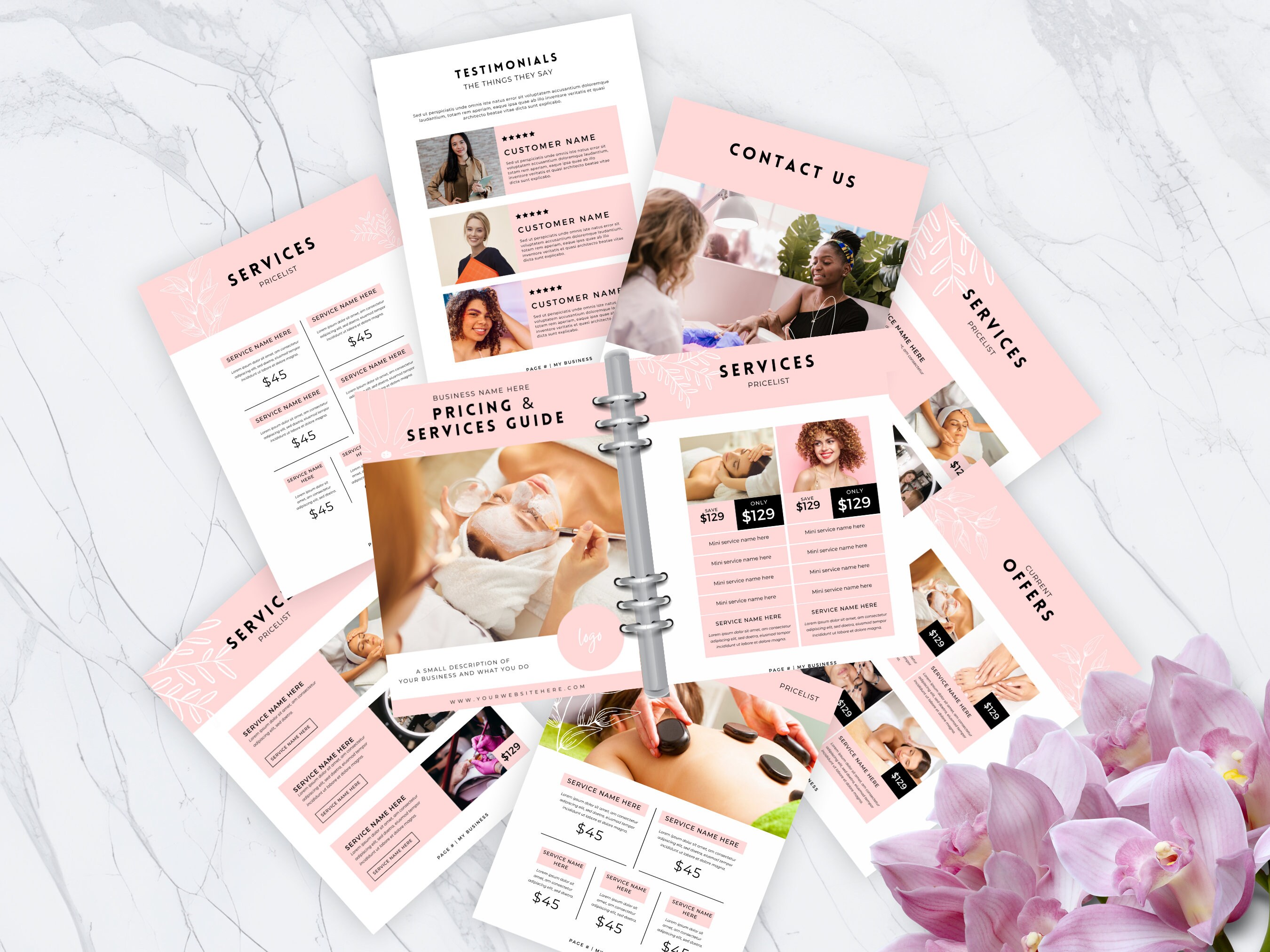 Day Spa Pricing Services Editable Guide, Canva Beauty Spa Price List ...
