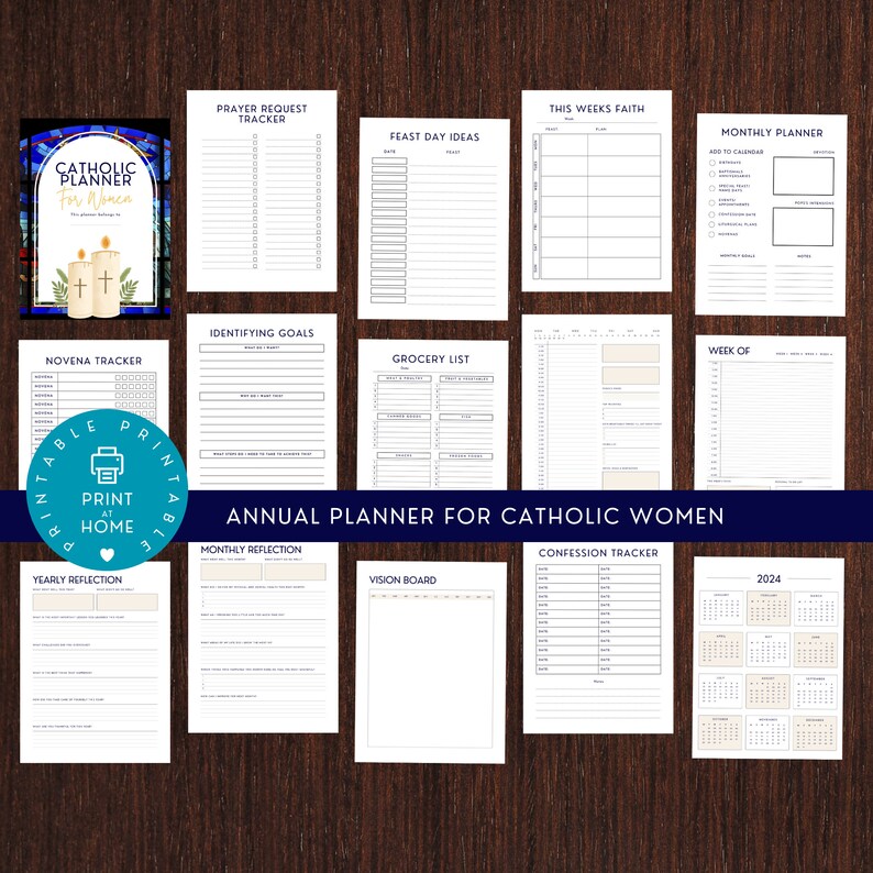 Womens Catholic Planner Printable, 2025 Planner for Women, Novena ...