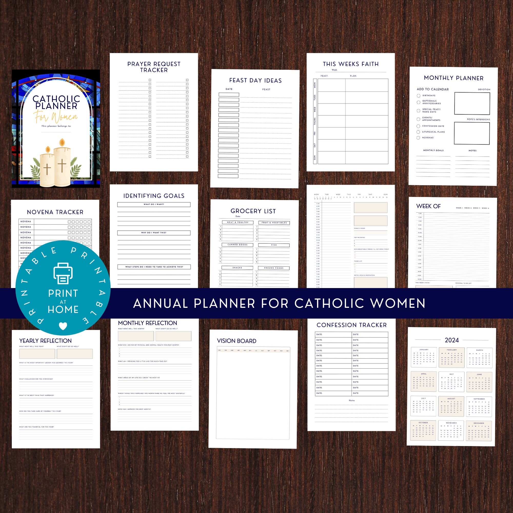 Womens Catholic Planner Printable, 2025 Planner for Women, Novena ...