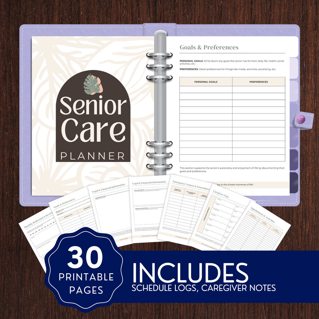 Senior Care Planner for Caregivers to Track Elderly Care Activities ...