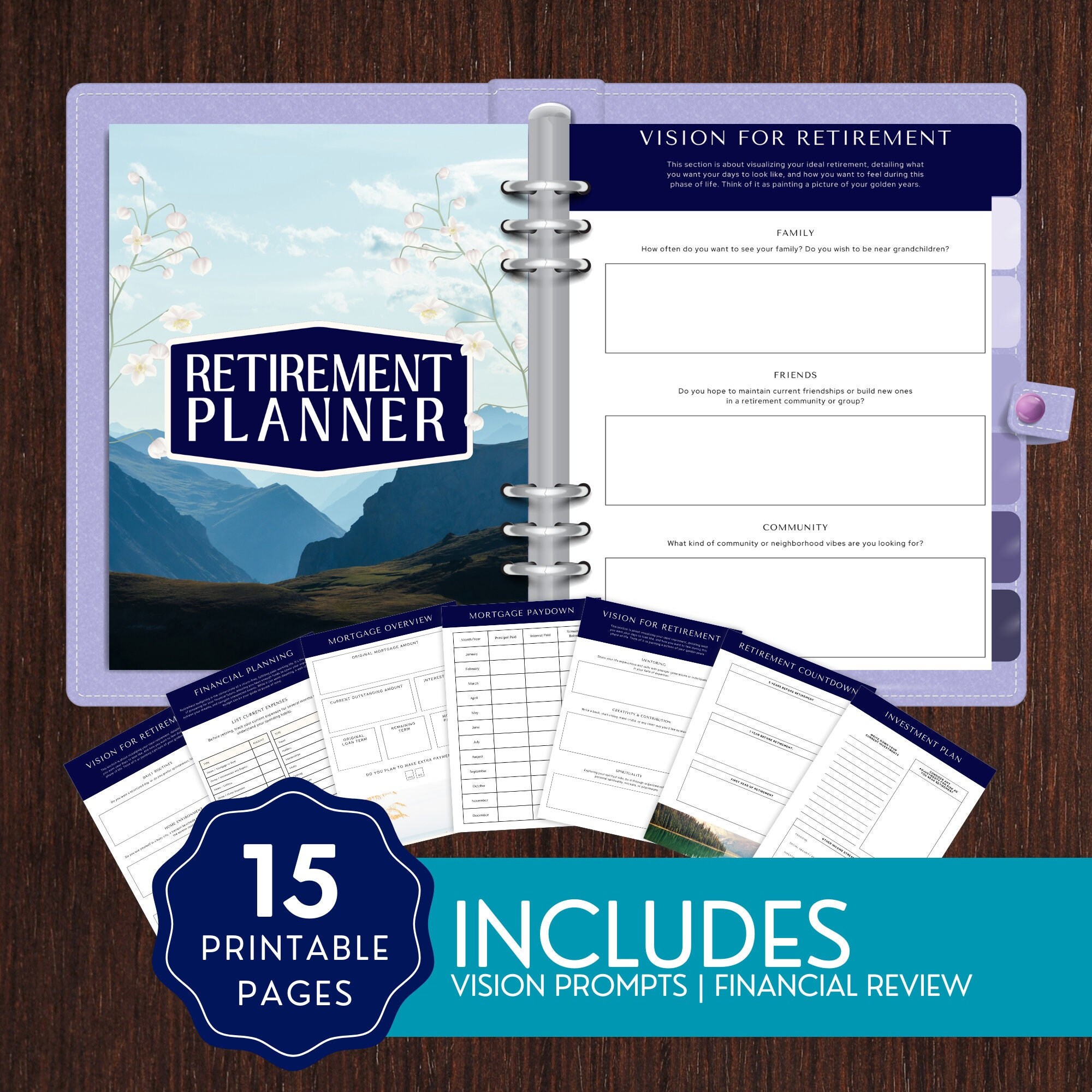 Retirement Planner Printable Define Retirement Vision Prompts ...