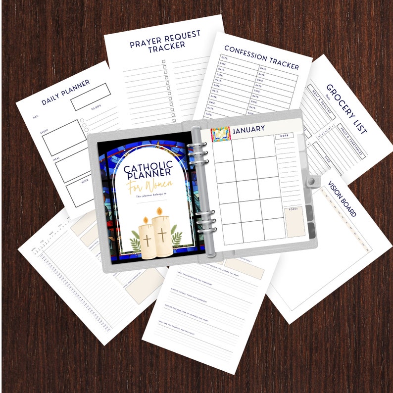 Womens Catholic Planner Printable, 2025 Planner for Women, Novena ...