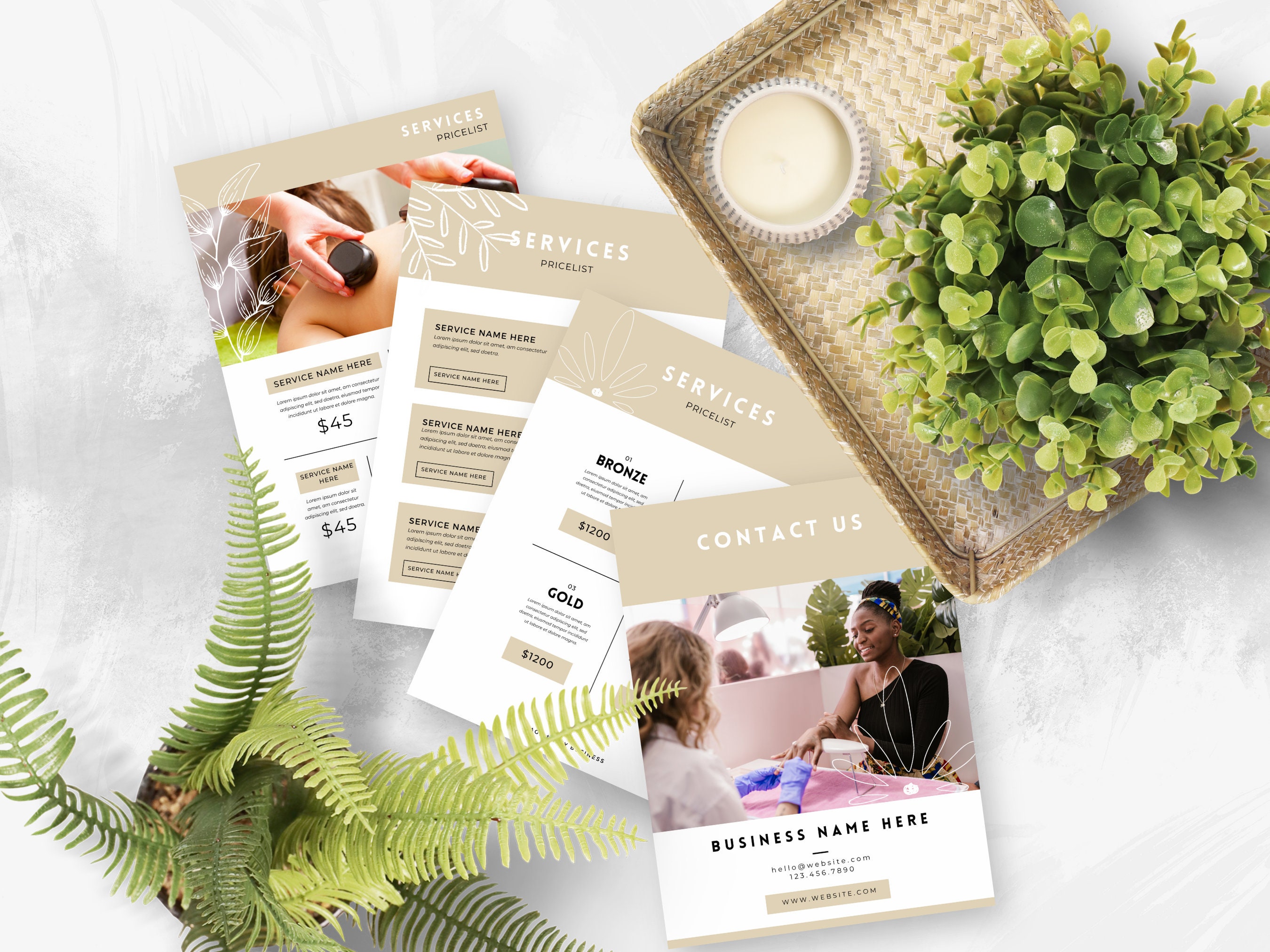 Day Spa Pricing Services Editable Guide, Canva Beauty Spa Price List ...